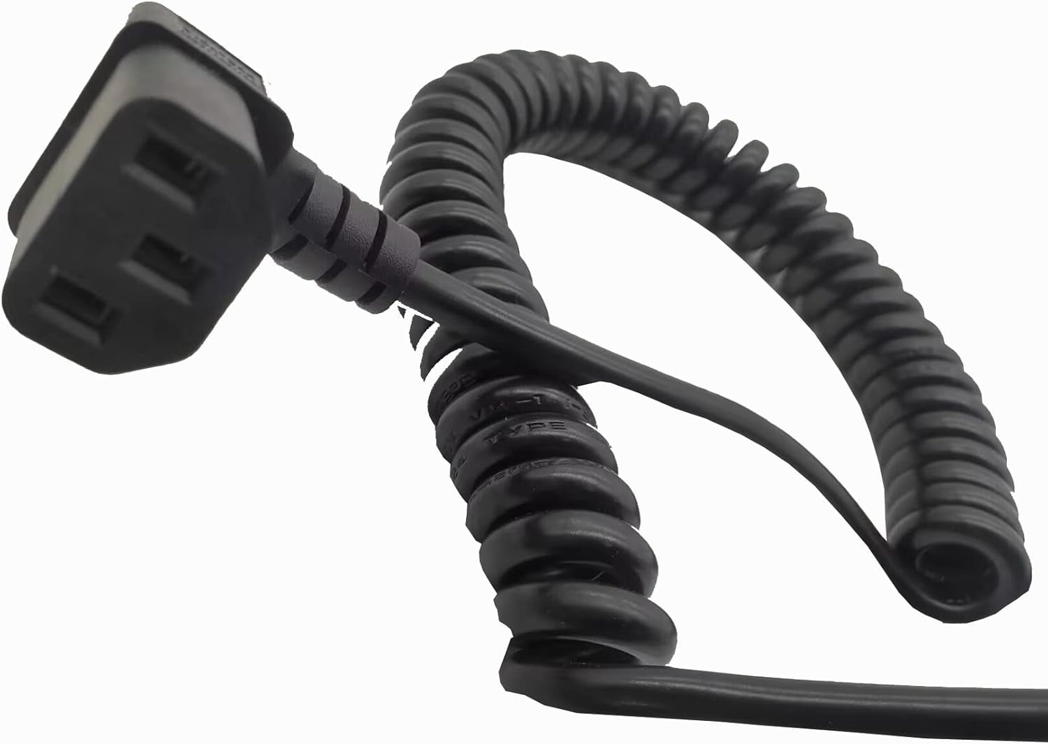 ASIASN-3 Prong Female Coiled Spiral Power Cable,3 Prong AC Power Cord ...