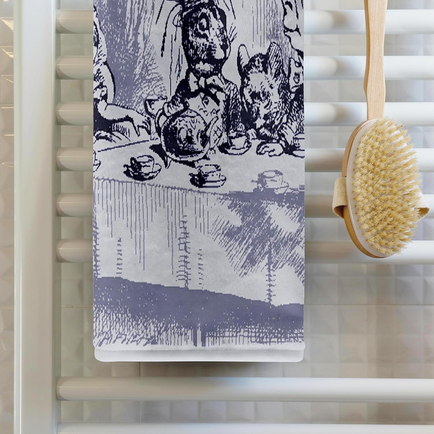 ASIASN-3D Rose Image of Mad Hatters Tea Party in Vintage Blue Hand ...