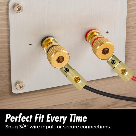 ASIASN-4 AWG Gauge Gold Ring Set Screw Battery Ring Terminals - 4 Gauge ...