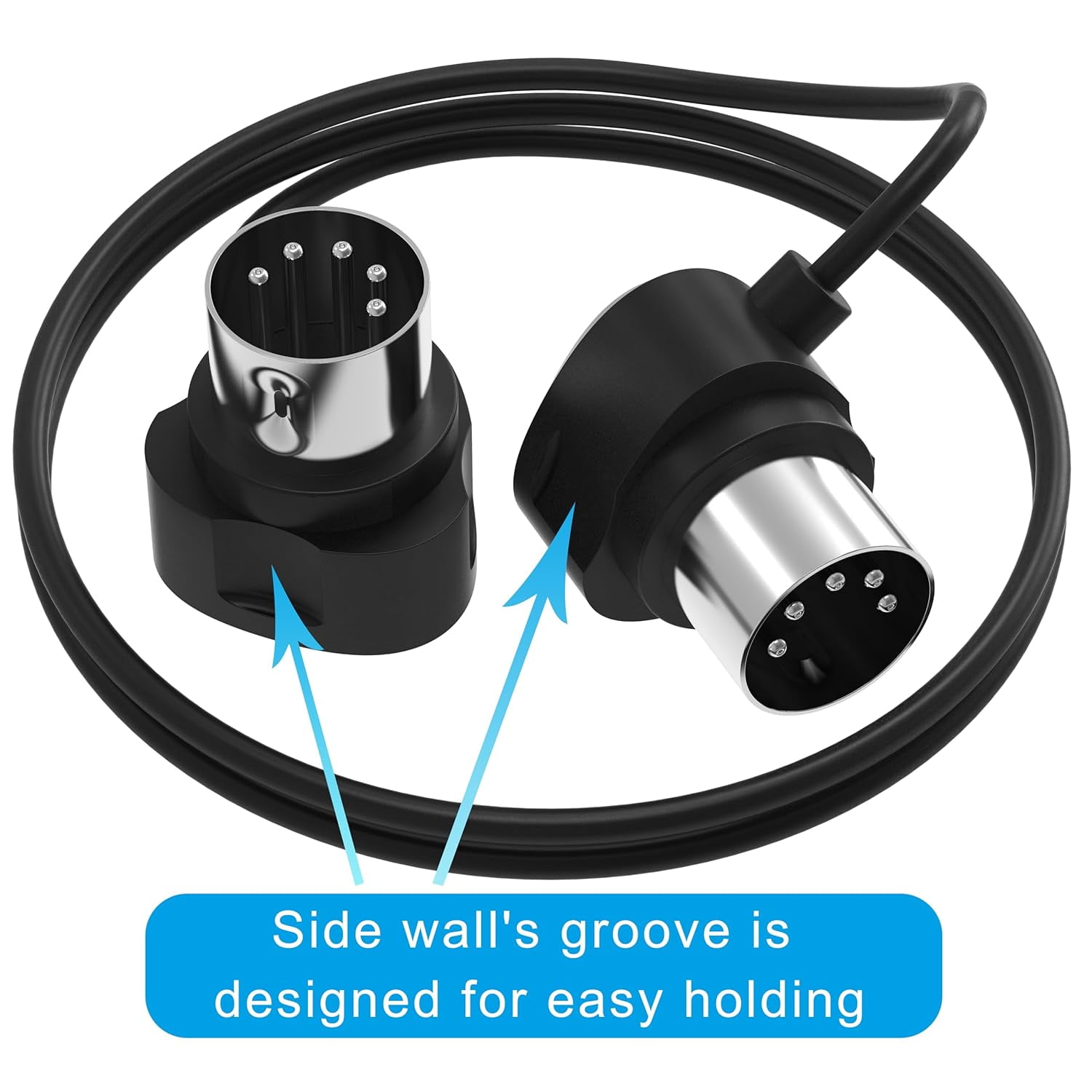 ASIASN-4-Pack 2-Feet/ 60cm 45-Degree Symmetry Angled MIDI Cable with ...