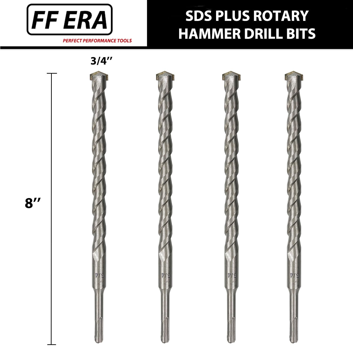 ASIASN-4-Pack SDS Plus 3/4 inch x 8 inch Rotary Hammer Drill Bits ...