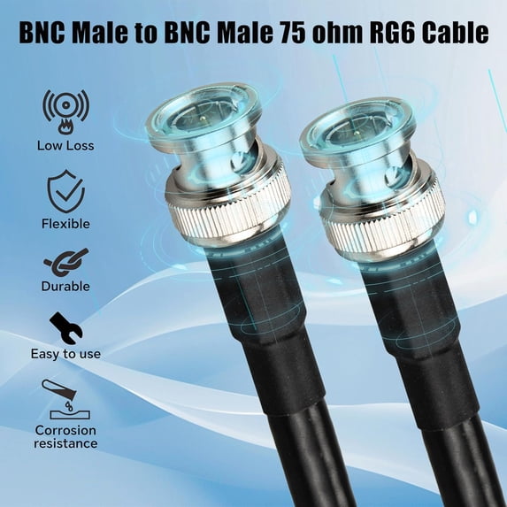ASIASN-49.2Ft BNC SDI Cable 75 Ohm RG6 BNC Male to Male Extension Cable ...