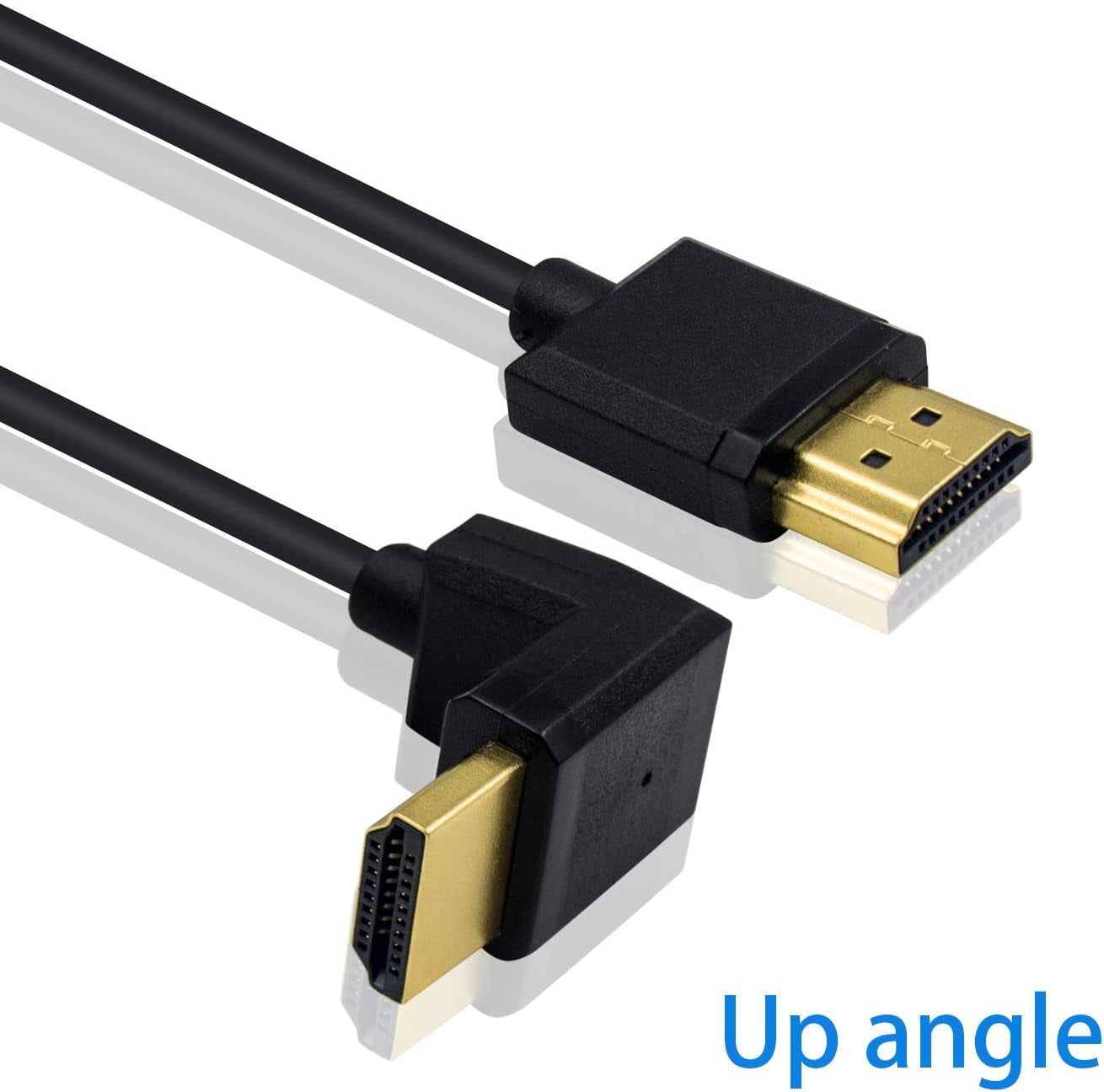 ASIASN-4K Short HDMI Cable, Extreme Thin UP Angled HDMI Male to Male ...
