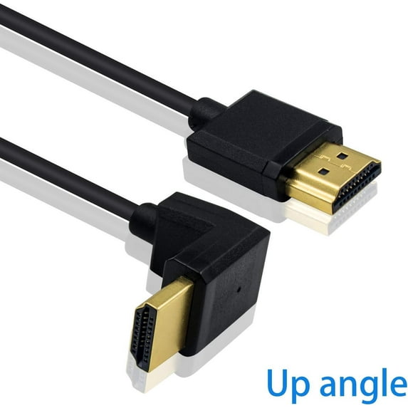 ASIASN-4K Short HDMI Cable, Extreme Thin UP Angled HDMI Male to Male ...