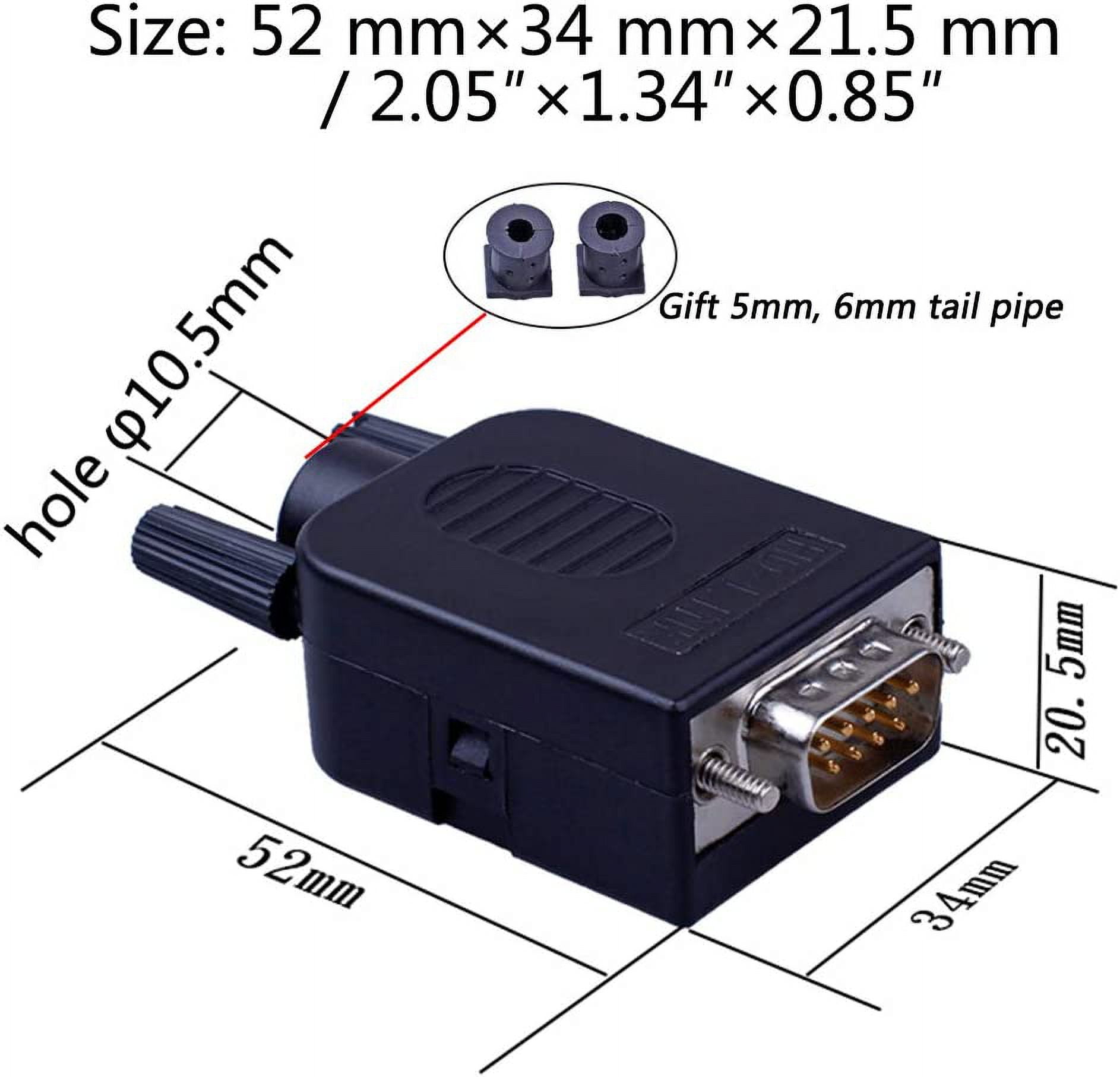 ASIASN-4PCS DB9 Male Breakout Connector,DB9 Solderless RS232 D-SUB ...