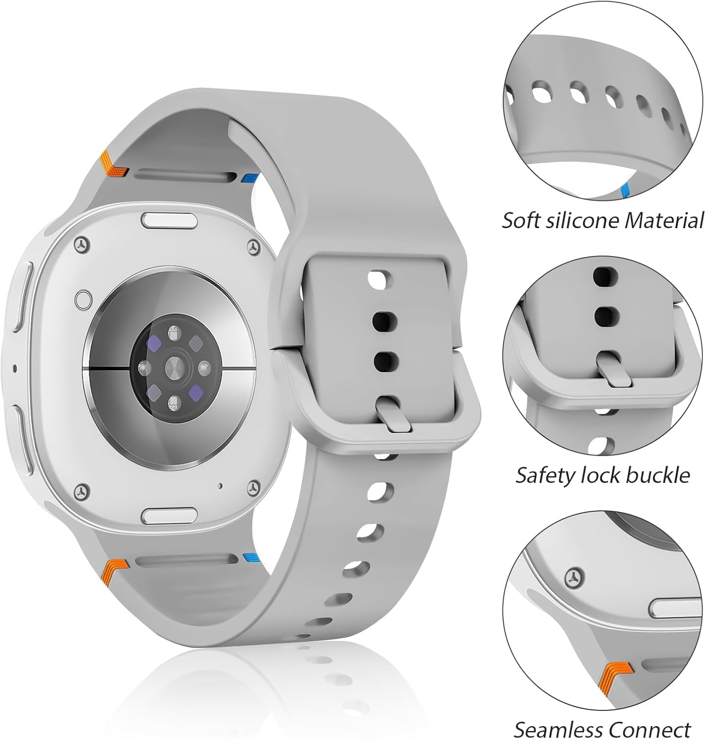 ASIASN-5 Pack Sport Silicone Bands Compatible with Samsung Galaxy Watch ...