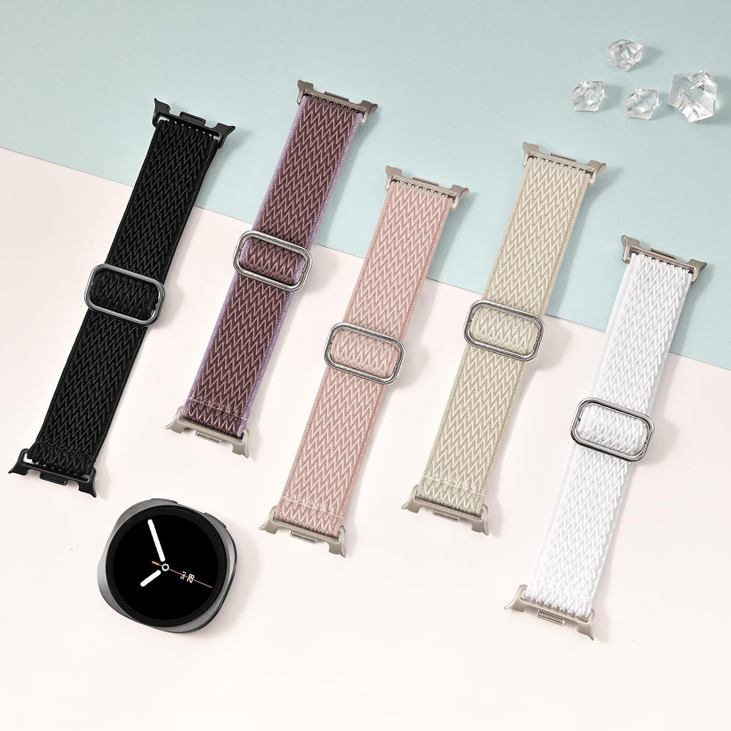 ASIASN-5 Pack Stretchy Nylon Bands Compatible with Samsung Galaxy Watch ...
