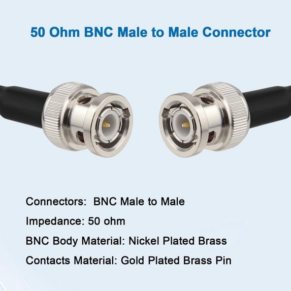 ASIASN-50 ohm BNC Cable 15FT, BNC Male Extension RG58 Coax Cable for ...