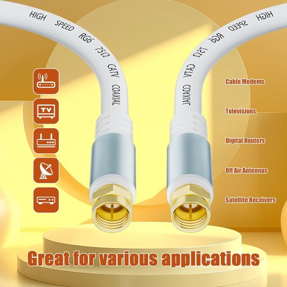 ASIASN-50FT RG6 Coaxial Cable Super Speed Internet, Broadband and ...