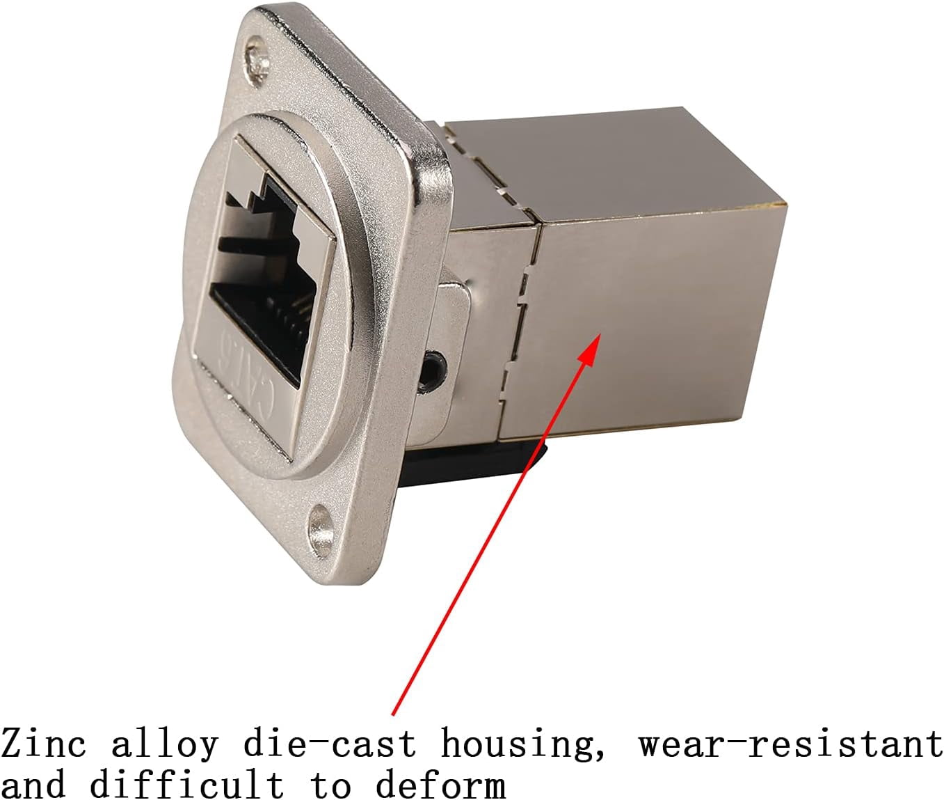 ASIASN-5PCS Panel Mounting RJ45 Cat5/5e/6 8P8C Ethernet LAN Cable Connector Zinc Alloy Housing ...