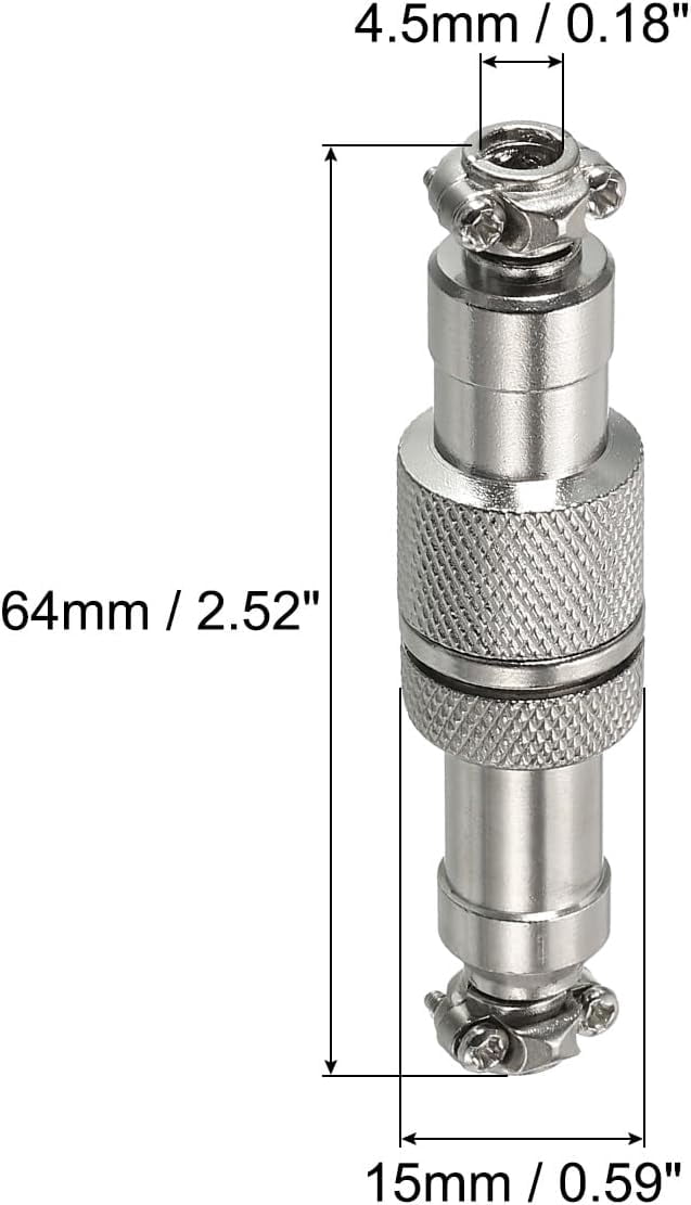 ASIASN-5pcs Aviation Connector GX12 5 Pins 12mm Male Female Wire Panel ...