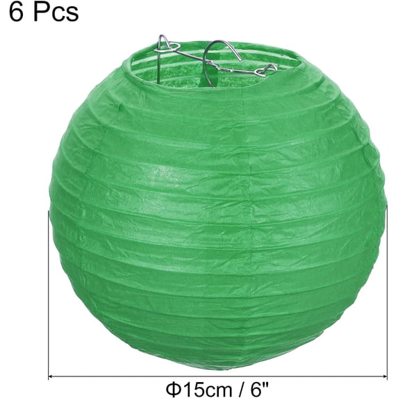 ASIASN-6 Inch Paper Lanterns, 6 Pack Round Folding Hanging Lamp Shade ...