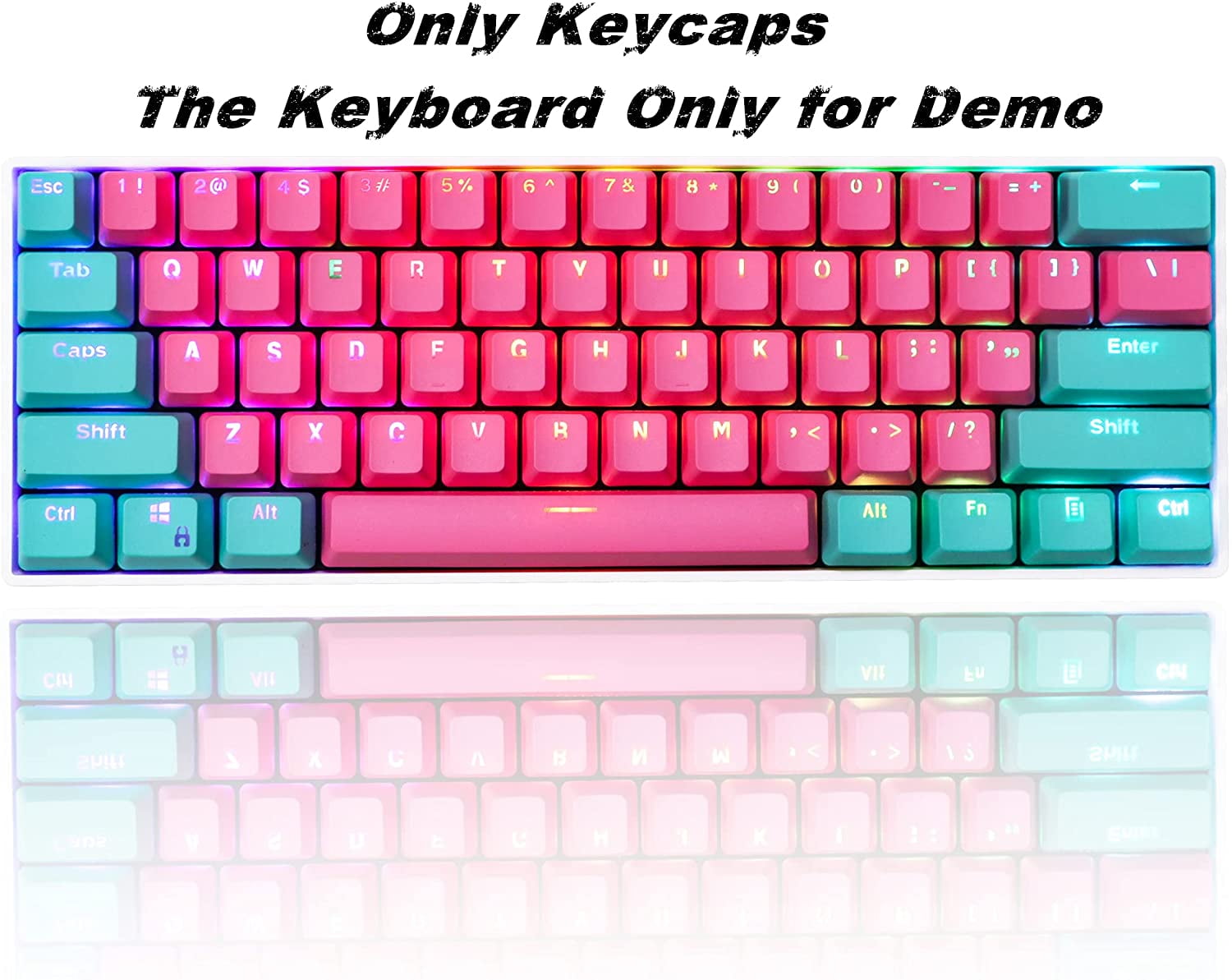 ASIASN-61 Keycaps 60 Percent Miami Keycaps Set PBT Keycap Backlit OEM ...