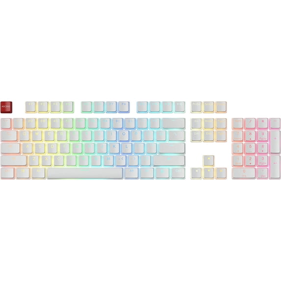 ASIASN-Aura V1 (White) Pudding Keycaps - Double Shot PBT Translucent ...