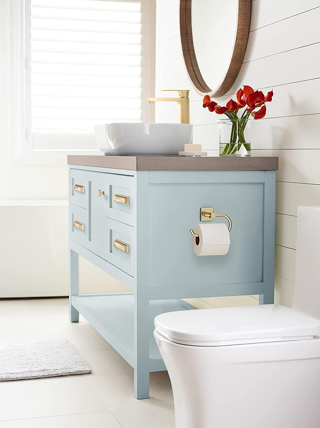 ASIASN-BH36071BBZ | Golden Champagne Single Post Toilet Paper Holder ...