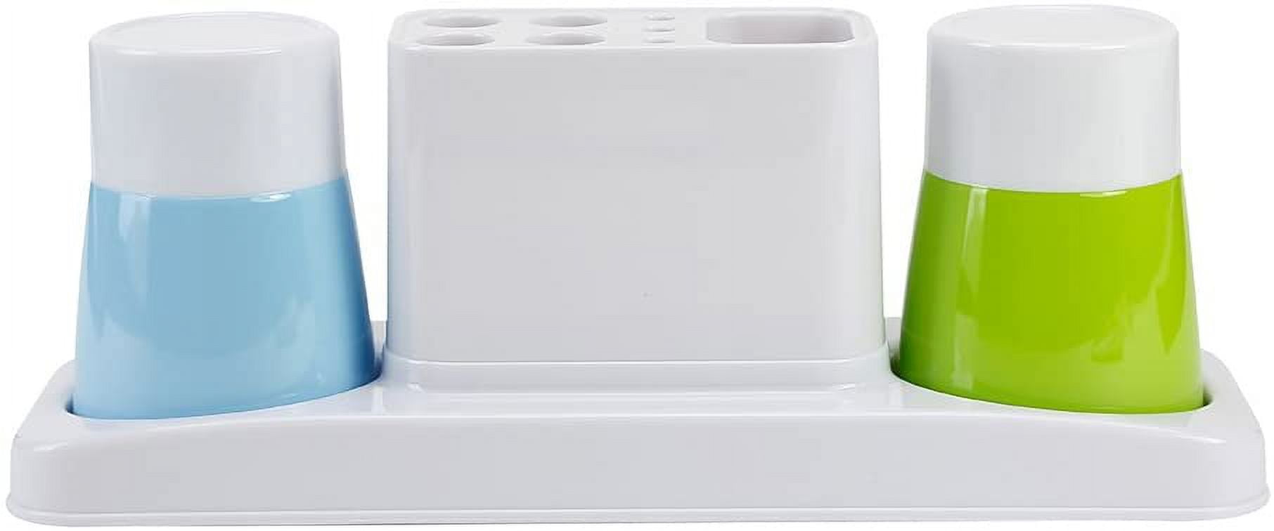 ASIASN-Bathroom Toothbrush Toothpaste Stand Organizer Plastic Storage ...