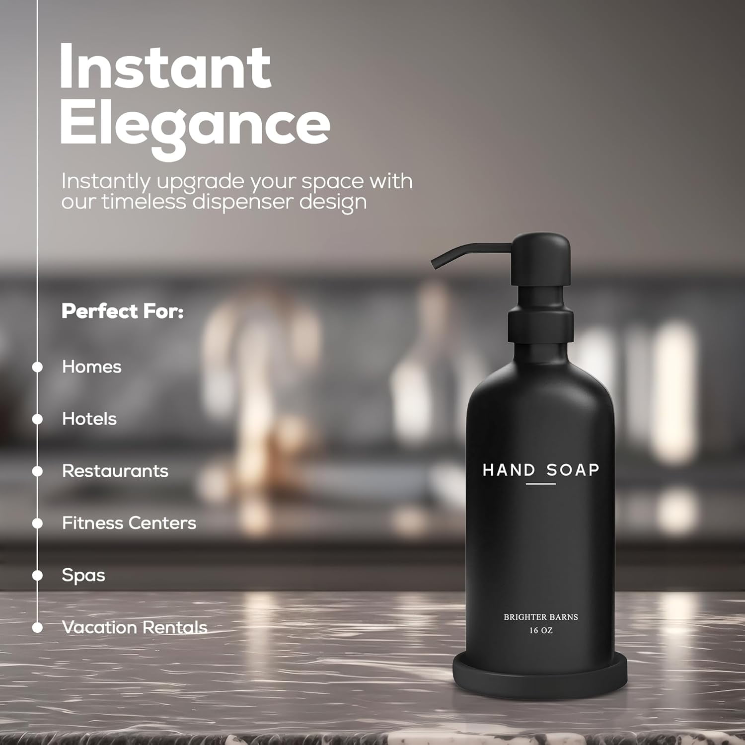 ASIASN-Black Glass Hand Soap Dispenser Bathroom Set by - Bathroom Soap ...