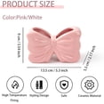 ASIASN-Bow Toothbrush Holder, Pink Ceramic Multi-Purpose 2-Section ...