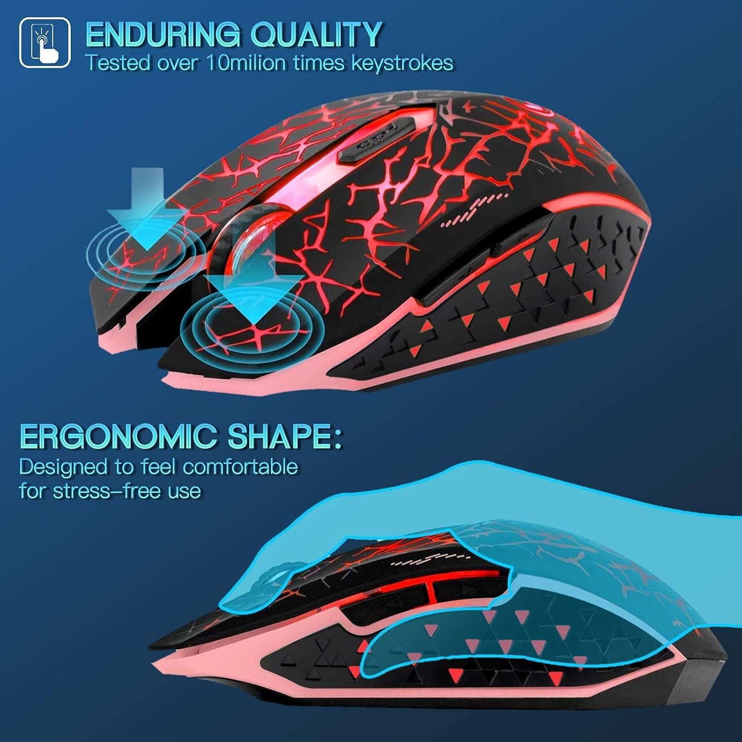 ASIASN-C12 Wireless Gaming Mouse,Rechargeable Mice Silent Click ...