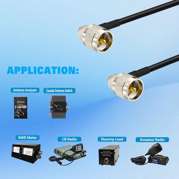 ASIASN-CB Radio Coax Cable 3ft PL259 Jumper Cable UHF PL 259 Coax ...