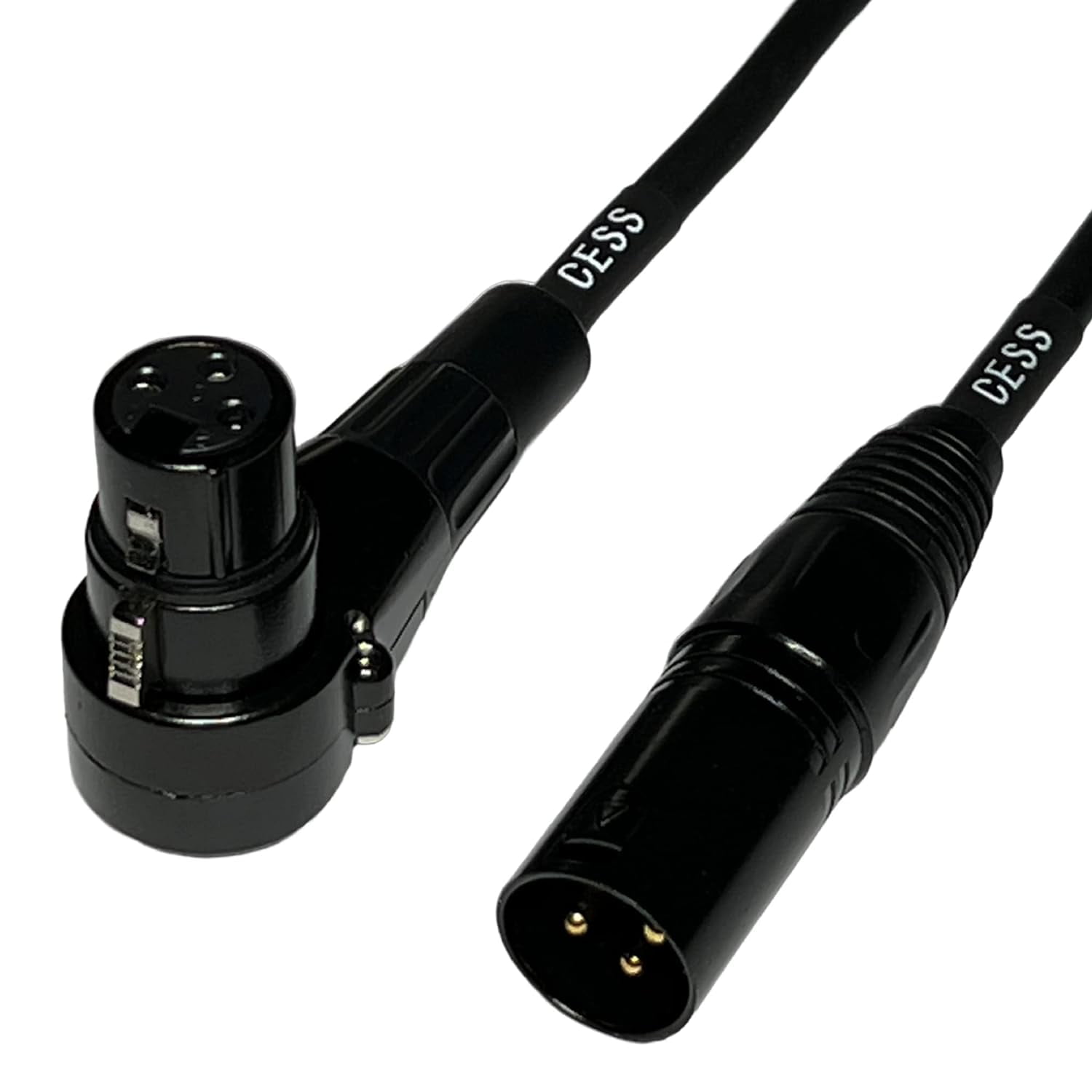 ASIASN-CESS-041 Right Angle Female XLR to Straight Male XLR Plug Cable ...