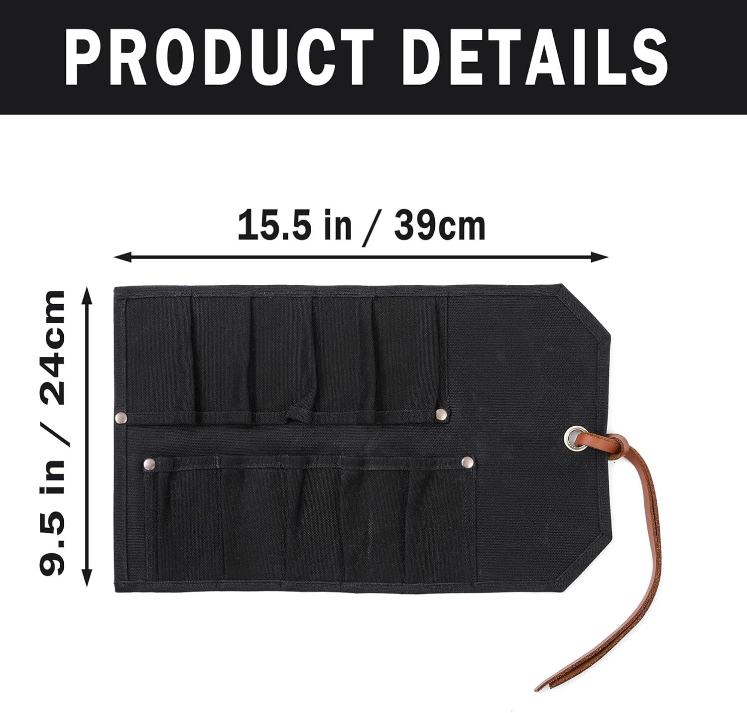 ASIASN-Canvas Tool Pouch, Heavy Duty 16oz Waxed Canvas Chisel Organizer ...