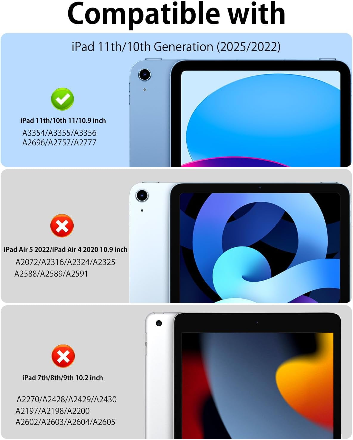 ASIASN-Case with Keyboard for iPad (A16) 11th/10th Generation 11 inch ...