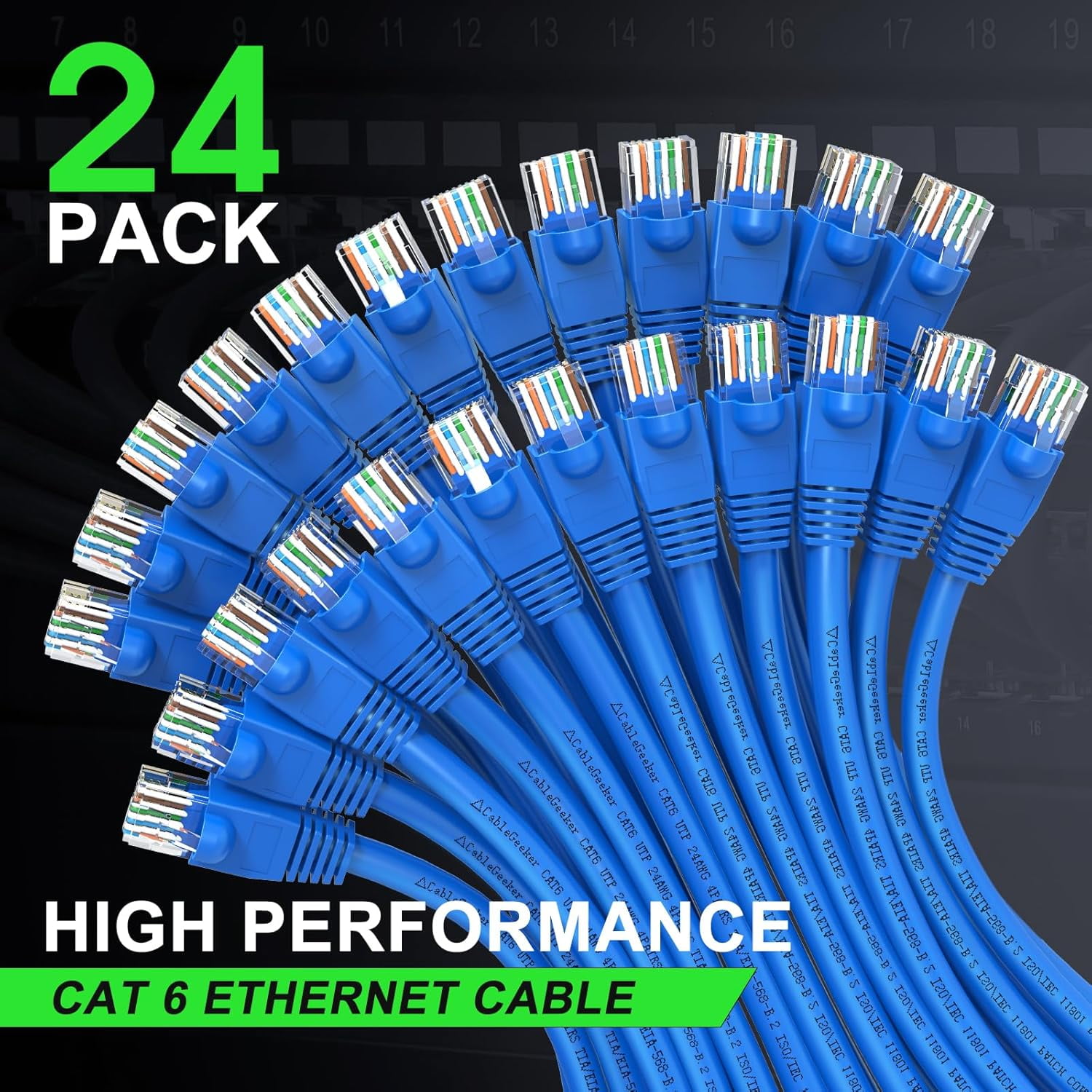 ASIASN-Cat 6 Patch Cables 1.5 ft (24-Pack) - Cat 6 Ethernet Cable ...