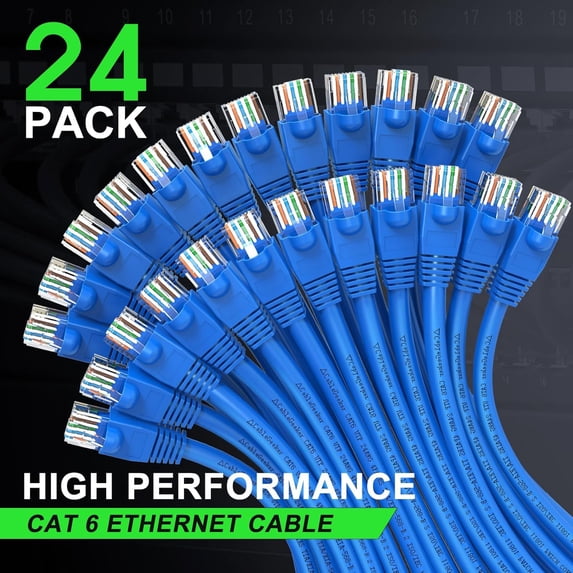 ASIASN-Cat 6 Patch Cables 1.5 ft (24-Pack) - Cat 6 Ethernet Cable ...