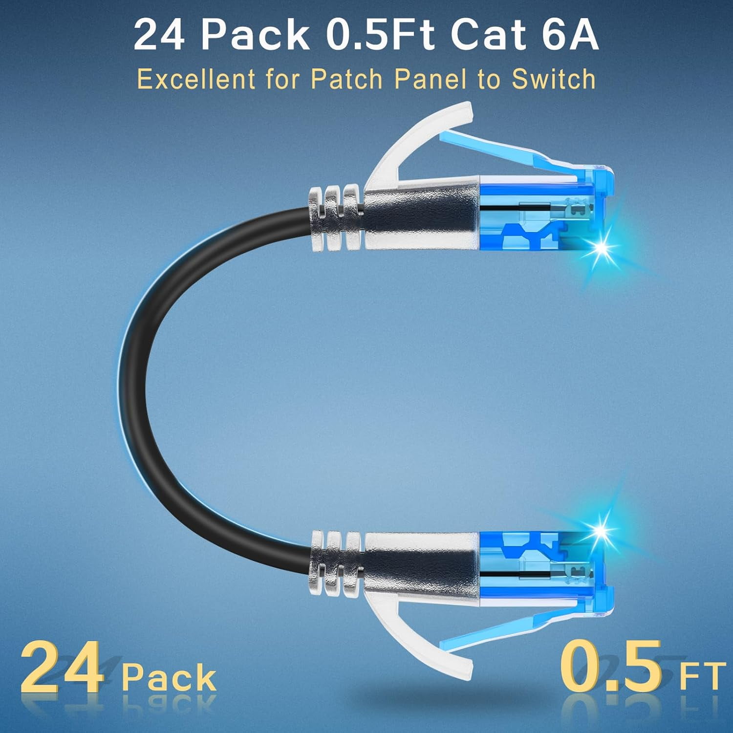 ASIASN-Cat 6a Ethernet Cable 3 ft (24-Pack) - Cat6a Patch Cable, Cat 6a ...