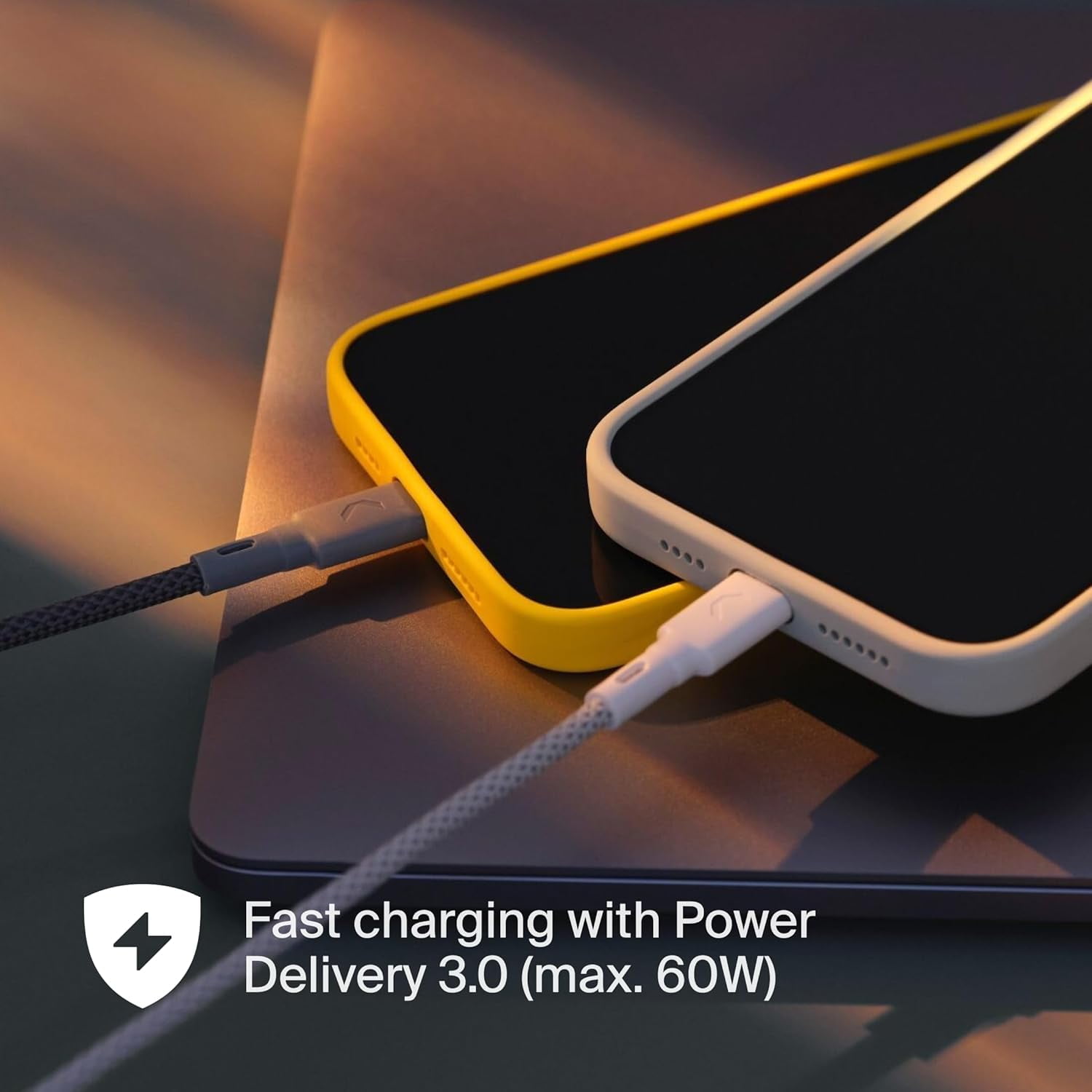 ASIASN-Chain Nylon Cable 60W, USB-C to USB-C, 3.9ft, Dim Gray - Walmart.com