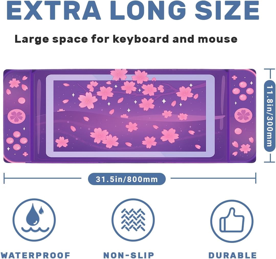 ASIASN-Cherry Blossom Desk Mat Gaming Large Mouse Pad Kawaii Pixel ...