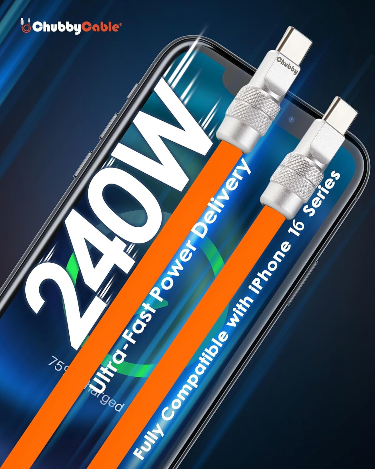 ASIASN-Chubby 2.0 USB C 120W Fast Charging Cable Silicone Soft Durable ...