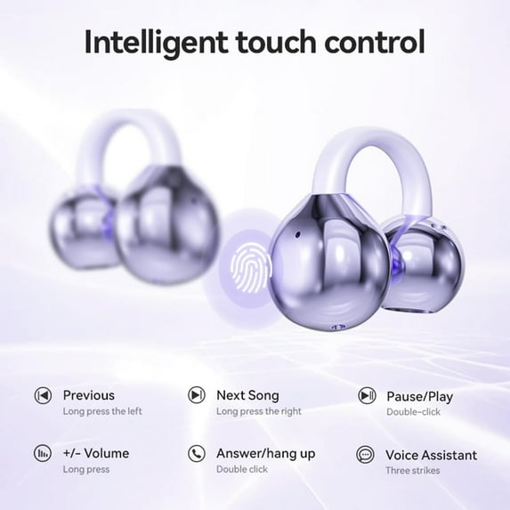 ASIASN-Clip-on Earbuds,Open Ear Earbuds Wireless Bluetooth 5.4 ...
