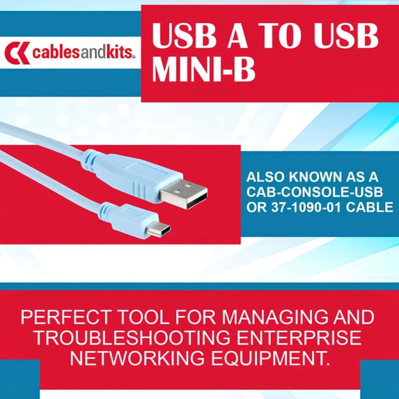 ASIASN-Compatible Cisco Blue USB Console Cable 6ft | A to Mini-B ...