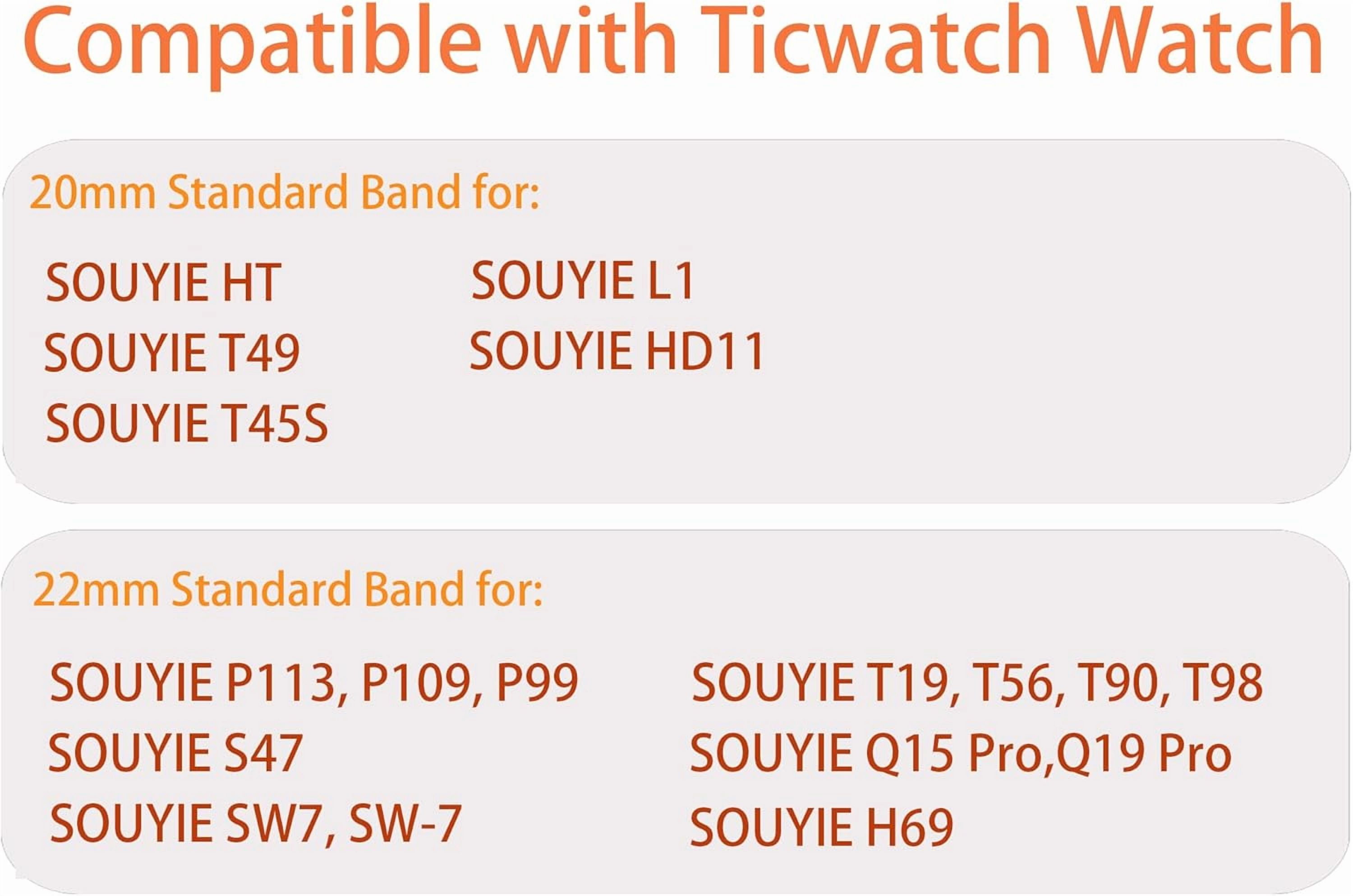 ASIASN-Compatible with SOUYIE Smart Watch Bands, 20mm, 22mm Quick ...