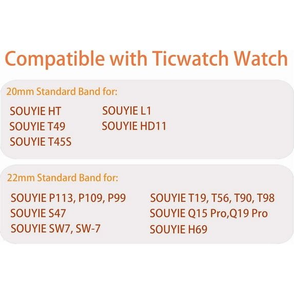 ASIASN-Compatible with SOUYIE Smart Watch Bands, 20mm, 22mm Quick ...