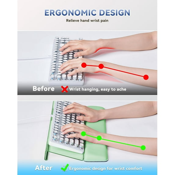 ASIASN-Computer Keyboard Wrist Rest Stand for Desktop, Keyboard Riser ...
