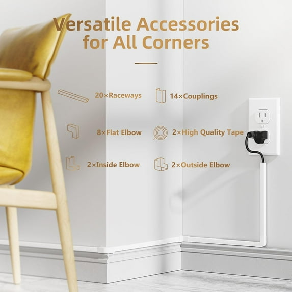 ASIASN-Cord Hider, 315in Cord Covers for Wires on Wall, One-Cord Cable ...