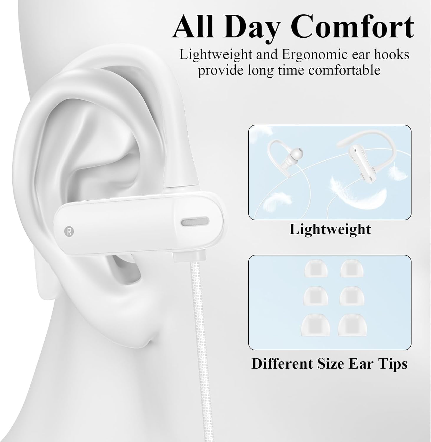 ASIASN-Cord USB Type C Earbuds Over Ear Wired USB C Headphones with ...