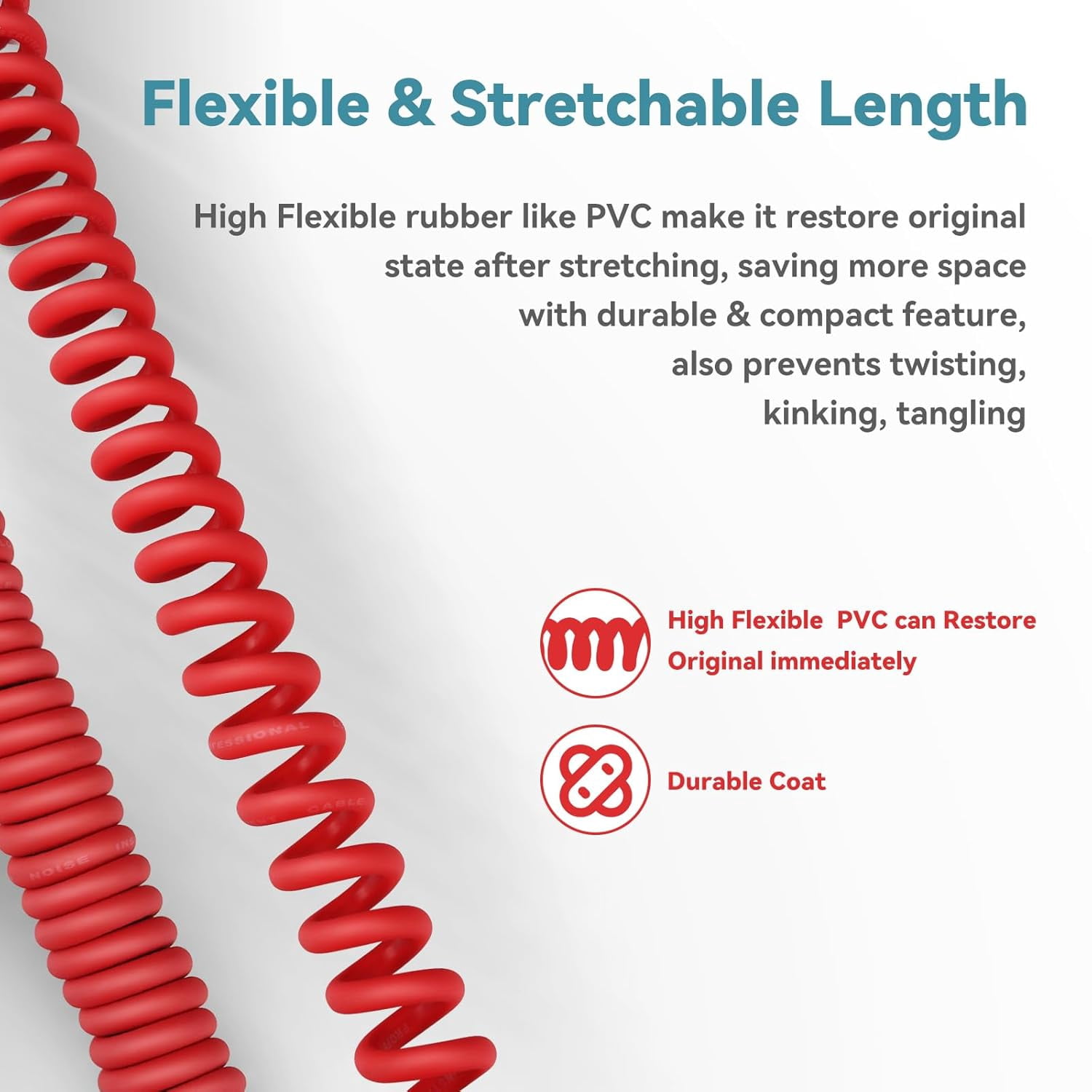 ASIASN-Curly Guitar Cable 20ft, Coil Electric Instrument Guitar Bass ...