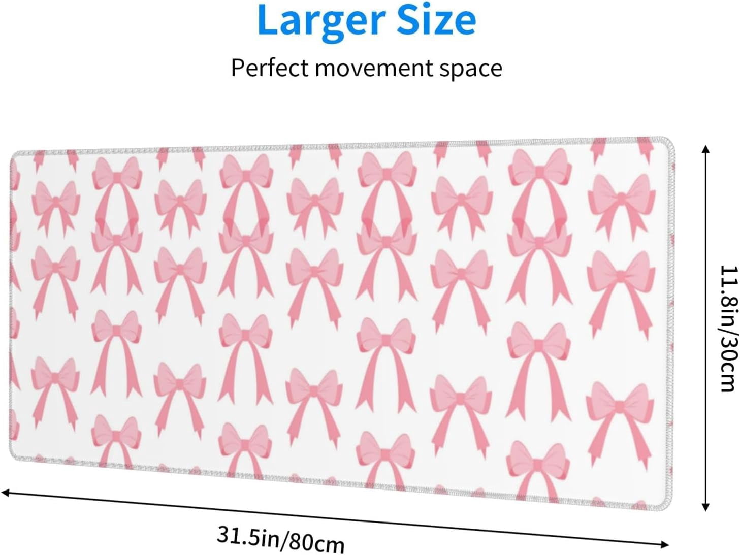 ASIASN-Cute Pink Bow Mouse Pad, Large Mousepad, Desk Mat for Office ...