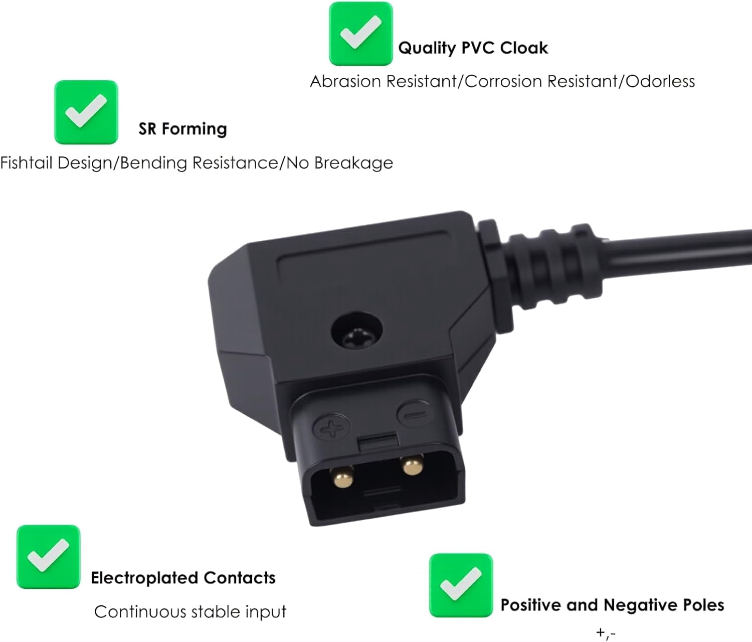ASIASN-D-Tap to DC 5.5 2.5mm 2 Ports Monitor Coiled Power Cable ...