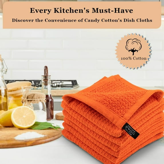 ASIASN-DishCloths Kitchen|Waffle Terry Weave Hand Towels|Cotton 12"x12 ...