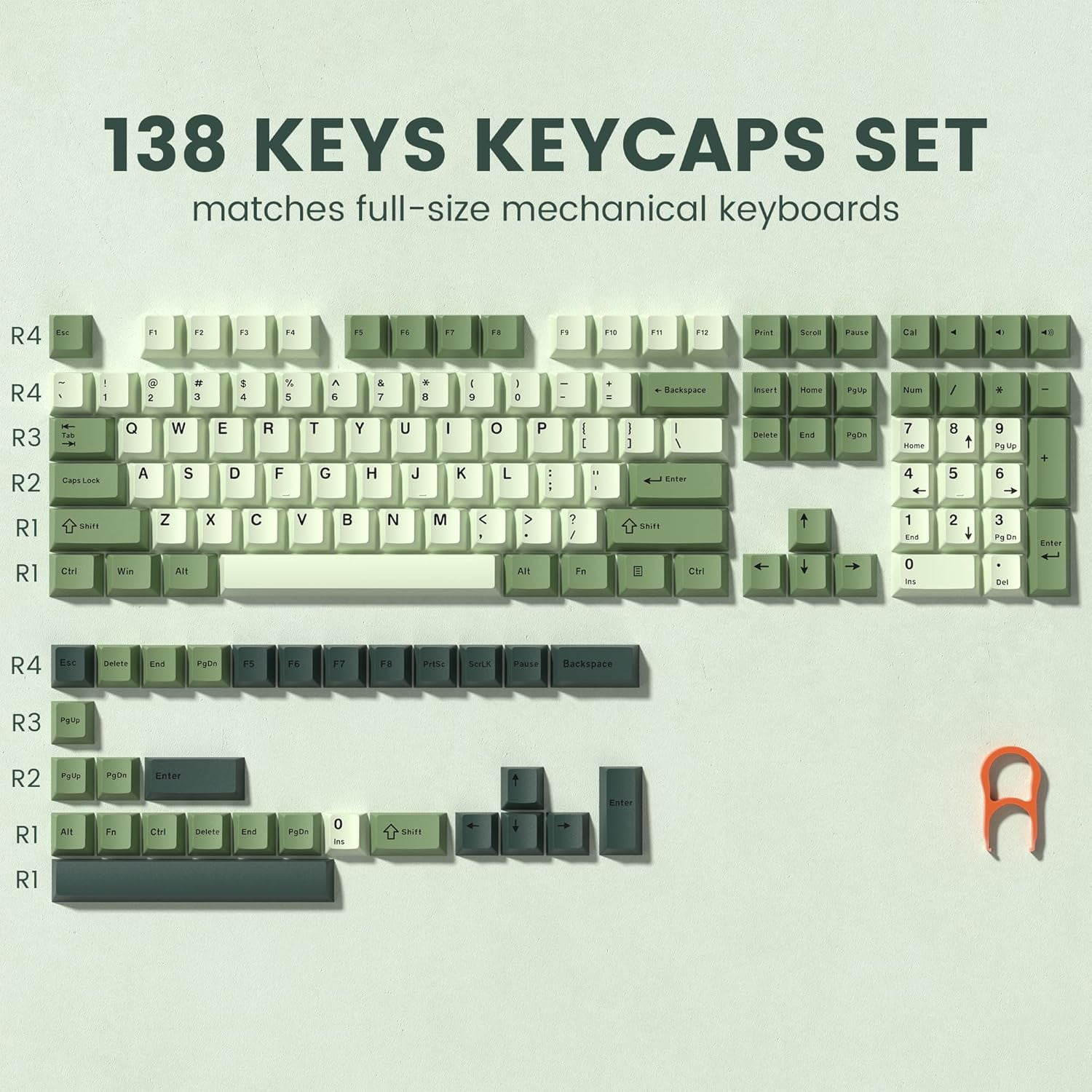 ASIASN-Double Shot PBT keycaps, Cherry Profile Keyboard Key caps ...