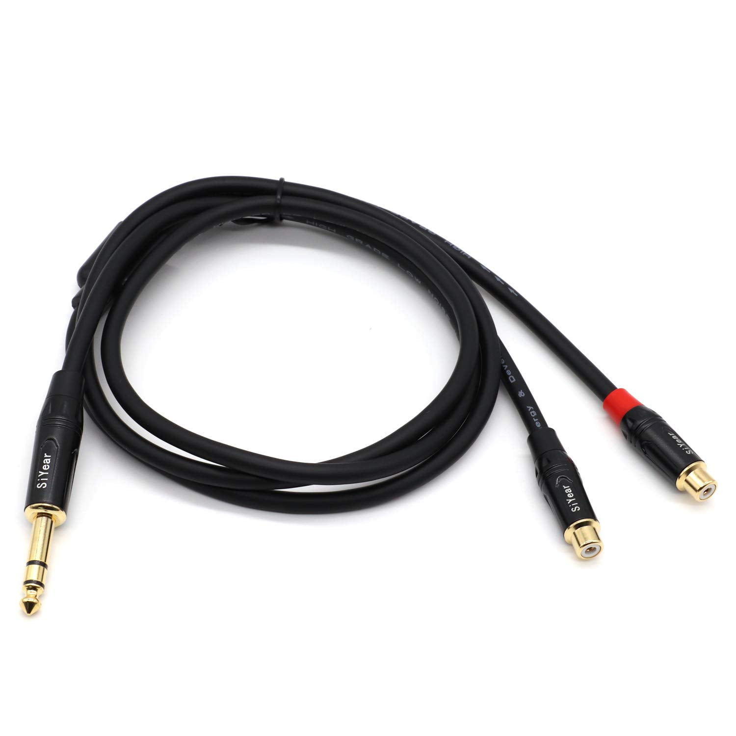ASIASN-Dual RCA to 1/4" Cable6.35mm (1/4 inch) Male Stereo to 2RCA ...