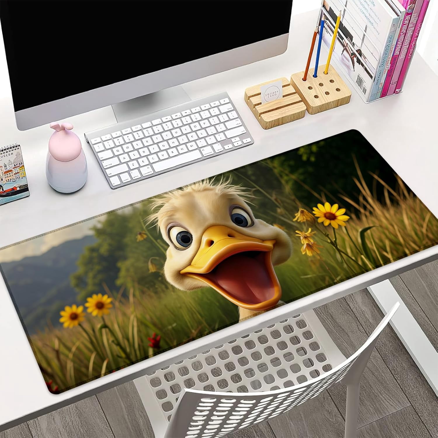 ASIASN-Duck Gaming Mouse Pad Gifts 31.5" x 11.8", Non-Slip Rubber Base ...