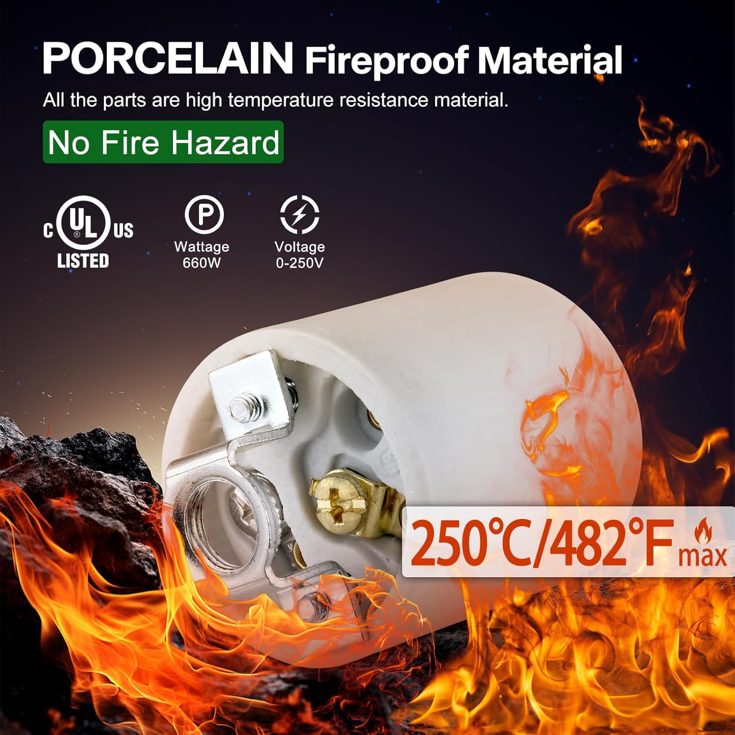 ASIASN-E26 Light Socket,Standard Medimun Screw Bulb Socket Lamp Holder ...