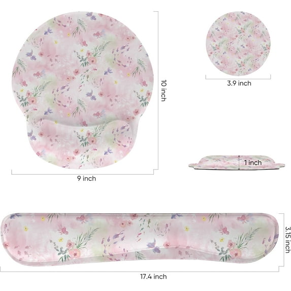 ASIASN-Ergonomic Keyboard Mouse Pad Wrist Rest Support Set for Laptop ...