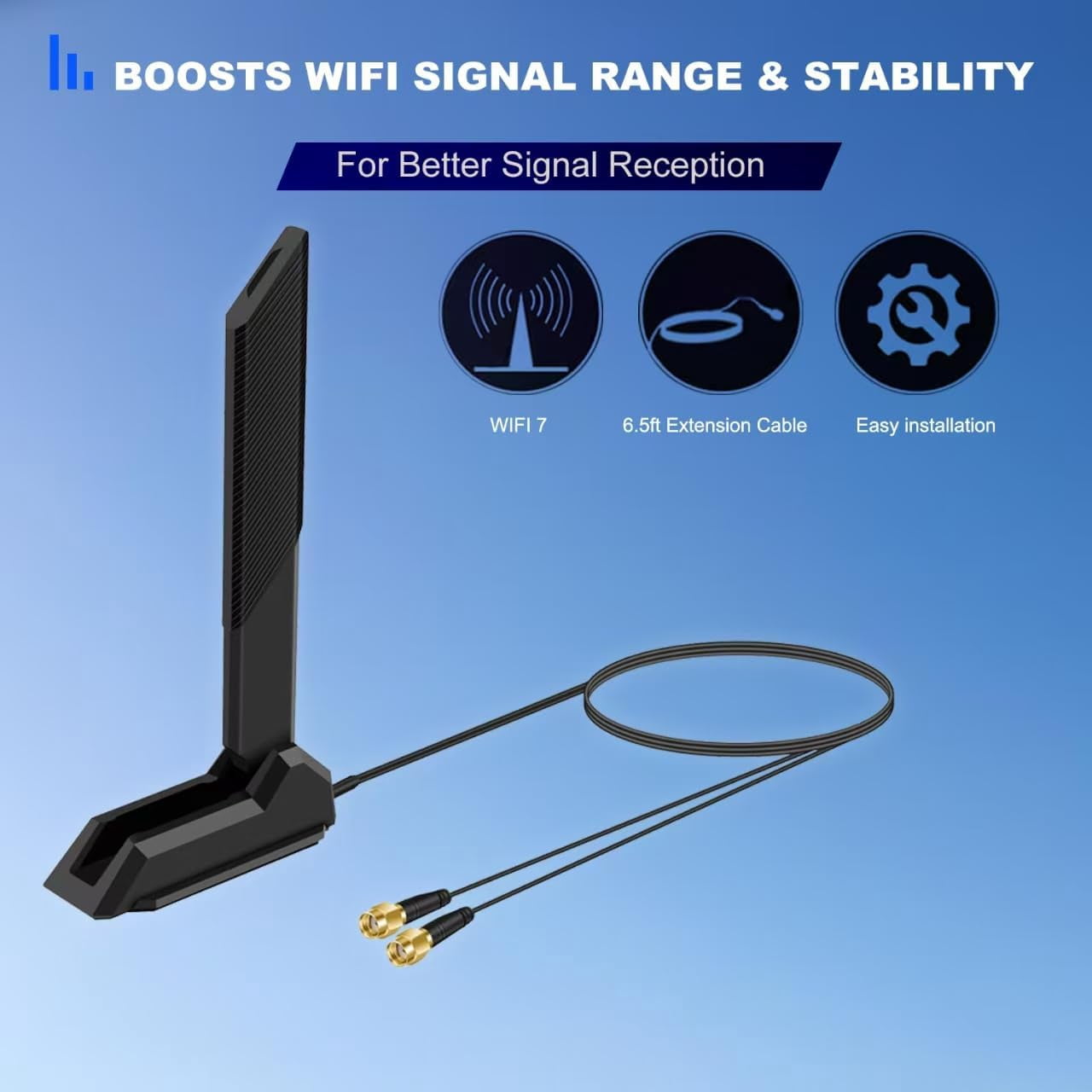 ASIASN-External Tri-Band 802.11BE Performance WiFi 7 Antenna with RP ...